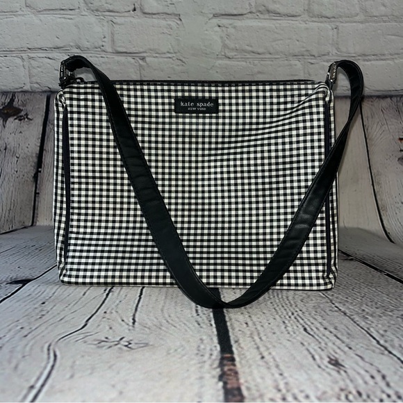 kate spade | Bags | Vintage Kate Spade Black And White Gingham Handbag ...